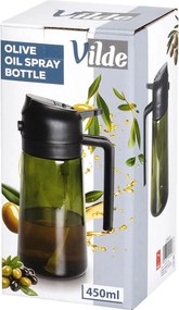 VILDE Skleněný rozprašovač a dávkovač na olej 2v1 450ml - zelené sklo