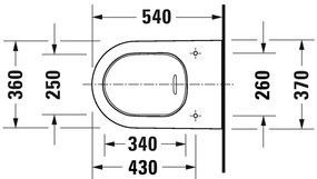 Duravit White Tulip - Závěsné WC 370x540 mm HygieneFlush, Rimless, bílá 2576092000