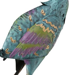 Zahradní kovová figurka Peafowl, 78 cm, modrá