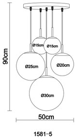 GLOBO 1581-5 - stropní svítidlo BALLA 5xE27/60W