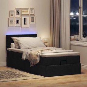 Osmanský postel s matrací černá 100x200 cm textil 3312203