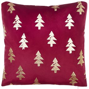 Sada 2 dekorativních polštářů s vánočním motivem 45 x 45 cm červené CUPID Beliani