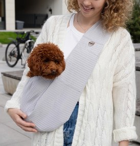 Muffin&Berry Cestovní taška Crossbody pro psy Peter světle šedá Velikost: S