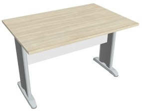 Stůl jednací rovný 120 cm - Hobis Cross CJ 1200 Dekor stolové desky: akát, Dekor lamino podnože: bílá, Barva nohou: Stříbrná