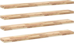 Plovoucí police 4 ks 160 x 20 x 4 cm neošetřené akáciové dřevo 3279442