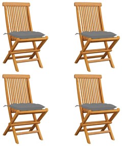 Zahradní židle s antracitovými poduškami 8 ks masivní teak