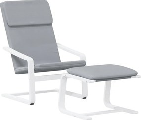 Relaxační křeslo s podnožkou světle šedé textil 3154415