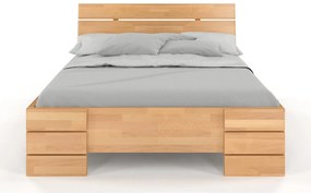 Prodloužená postel Sandemo - buk   , Buk přírodní, 180x220 cm