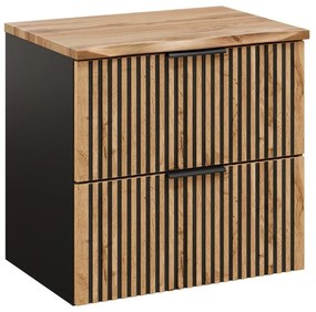 Závěsná skříňka Casad Nature s deskou 60 cm dub wotan/černá