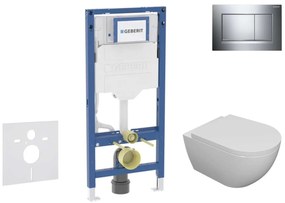 Geberit Duofix - Set předstěnové instalace, klozetu Oudee a sedátka softclose, tlačítko Sigma20, chrom SANI11CA1101B