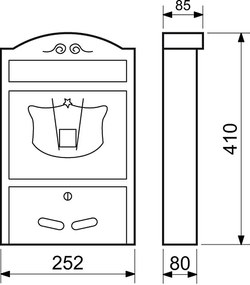 Poštovní schránka RICHTER BK.301.SP (stříbrná prášková), Richter antik