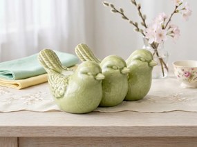 Jarní dekorace CRAQUELE BIRDS 19,5 cm - více barev Barva: Krémová