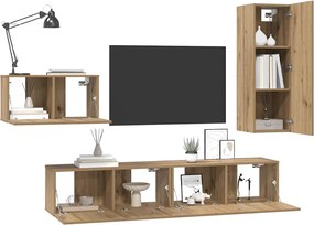 Sestava TV skříněk 4 ks Artisanový dub Kompozitní dřevo 3393263