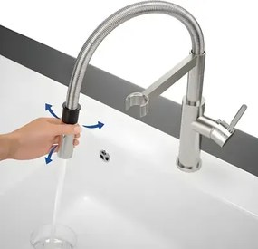 VILLEROY  BOCH Dřezová baterie s flexibilním ramenem antracit / Dřezov