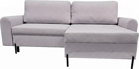Rohová rozkládací sedací souprava do L PORTINE, 245 cm, s úložným prostorem Roh pohovky: Pravý roh, Barva látky Sawana: Šedo-hnědá (Sawana 11)