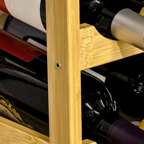 HOMCOM Bambusový stojan na víno na 16 lahví 43x23,5x38cm, stylový design z přírodního dřeva do kuchyně a obývacího pokoje | Aosom.de