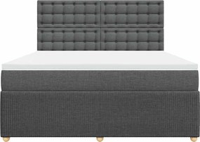 Box spring postel s matrací tmavě šedá 180x200 cm textil 3294450