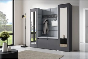 Eka Předsíňová stěna s čalouněnými panely Trinity 31 - Grafit / Šedá 2314