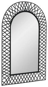 Nástěnné zrcadlo obloukové 50 x 80 cm černé - Default Title