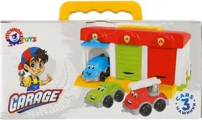 TEDDIES Garáž s autíčky / 3 auta / plast / od 3 let