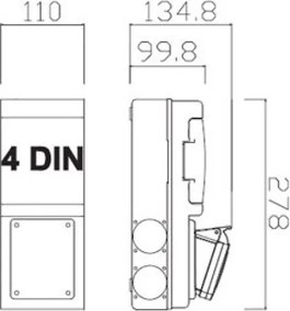 Zásuvková skříň SCAME 632.3W-101 jištěná