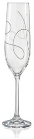 Crystalex - Bohemia Crystal Sklenice na šampaňské Viola String 190 ml, 6 ks