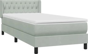 Box Spring Postel s matrací Světle šedá 90x220 cm Samet 3318393
