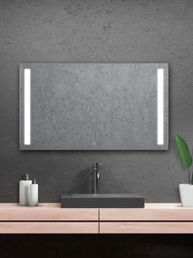 Amirro Zrcadlo na zeď chodbu do pokoje ložnice koupelny předsíně LUMINA SENZOR LED - 120 x 70 cm se dvěma  LED podsvícenými pruhy a  s dotykovým sensorem 901-510