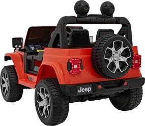 Ramiz Elektrické auto Jeep Wrangler Rubicon pro děti Oranžové + dálkové ovládání + MP3 LED rádio + EVA kola