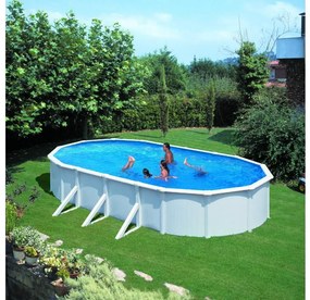 Planet Pool Nadzemní bazén s ocelovou stěnou Classic white/blue 6,1 x 2,2 x 1,2 m 28914