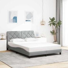 Rám postele bez matrace světle šedý 140 x 190 cm textil 3310594