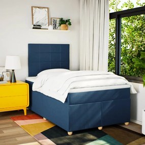 Box spring postel s matrací modrá 120x200 cm textil 3293553