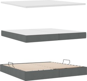 Postel s úložným prostorem a matrací Tmavě šedá 200 x 200 cm 3370657
