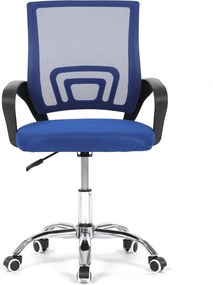 Dětská židle na kolečkách RORY | 58 cm | výškově nastavitelná | na tvrdé podlahy | modrá/černá