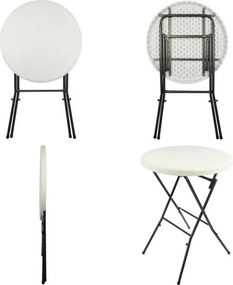 Skládací bistro stůl Ø 80 cm, výška 110 cm, bílý
