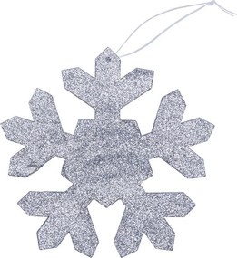 Vánoční ozdoba vločka I, pr. 15 cm, stříbrná, překližka, venkovní