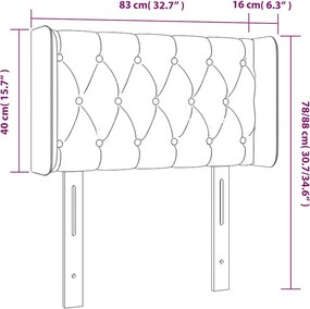 Čelo postele s LED růžové 83 x 16 x 78/88 cm samet 3123607
