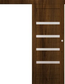 posuvné interiérové dveře na stěnu vasco doors EVORA model 4 Průchozí rozměr: 70 x 197 cm, Orientace dveří: Levé dveře, Dekor: Ořech muškátový