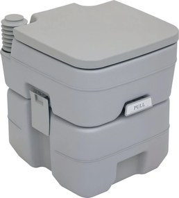 Outsunny Campingová toaleta, 20 L přenosné WC, Camping WC s flush a odpady, suchá toaleta pro kempování, turistiku, cestování, rybaření, plast, šedá |
