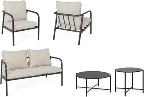 Béžový ocelový zahradní lounge set pro 4 Ostuni – Bizzotto
