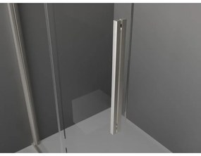 Mexen Velar L, posuvná sprchová zástěna Walk-in 100 x 200 cm, 8mm čiré sklo, broušená ocel, 871-100-003-03-97