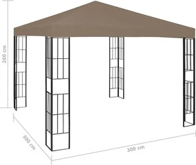 Altán 3 x 3 m taupe 312257