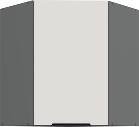 ARIA aw | horní kuchyňská skříňka 60x60 GN-72 1F (45°) rohová s policemi | 60x60 cm | antracit/bílá