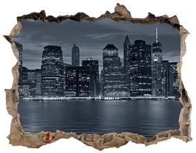 Wallmuralia Fototapeta díra na zeď 3D New York noc 95x64 cm