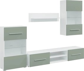 5dílná TV stolky s LED osvětlením olivově zelená kompozit 3324232