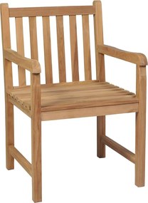 Zahradní židle 6 ks krémově bílé podušky masivní teak 3073048