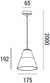 ZAHO Závěsné svítidlo SOL GLASS, 60W, ⌀175 mm Barva: Šedá