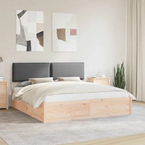 Rám postele s čalouněným čelem s čelo Tmavě šedá 200 x 200 cm 3398105