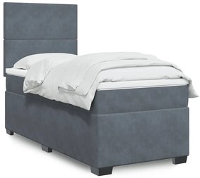 Box spring postel s matrací tmavě šedá 90x190 cm samet 3293081