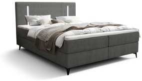 Jednolůžková postel 120 cm Ortega Bonell (tmavě šedá) (s roštem, s úl. prostorem) (s LED osvětlením). 1082611